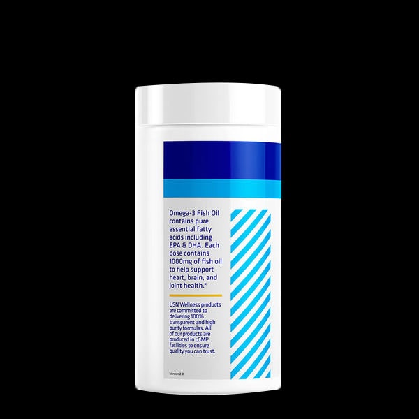 USN Supplements Omega-3 Fish Oil 1000MG Softgel 90 Capsules - Fitflex